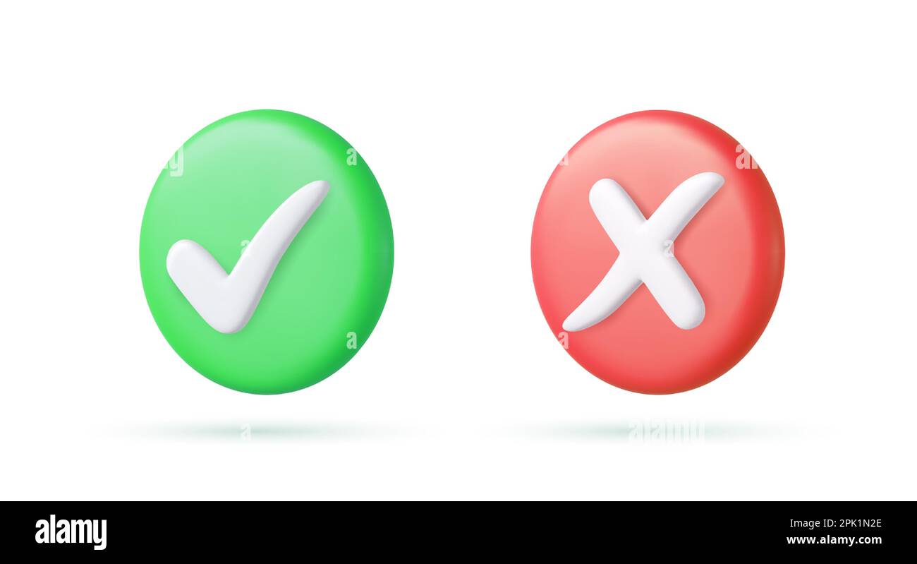 Green tick check mark and cross mark symbols Stock Vector Image & Art ...