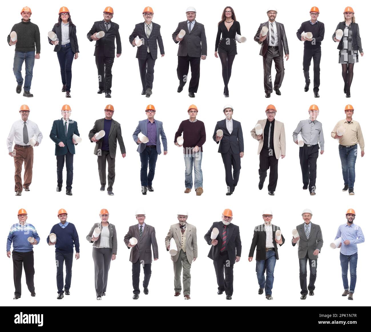 collage of successful architects walking towards the camera Stock Photo ...