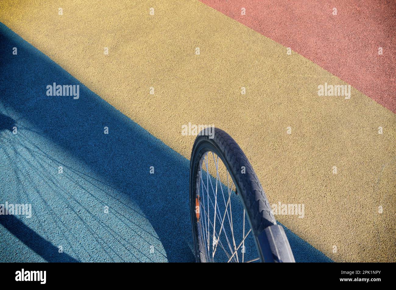 Bicycle tire on colorful background Stock Photo - Alamy