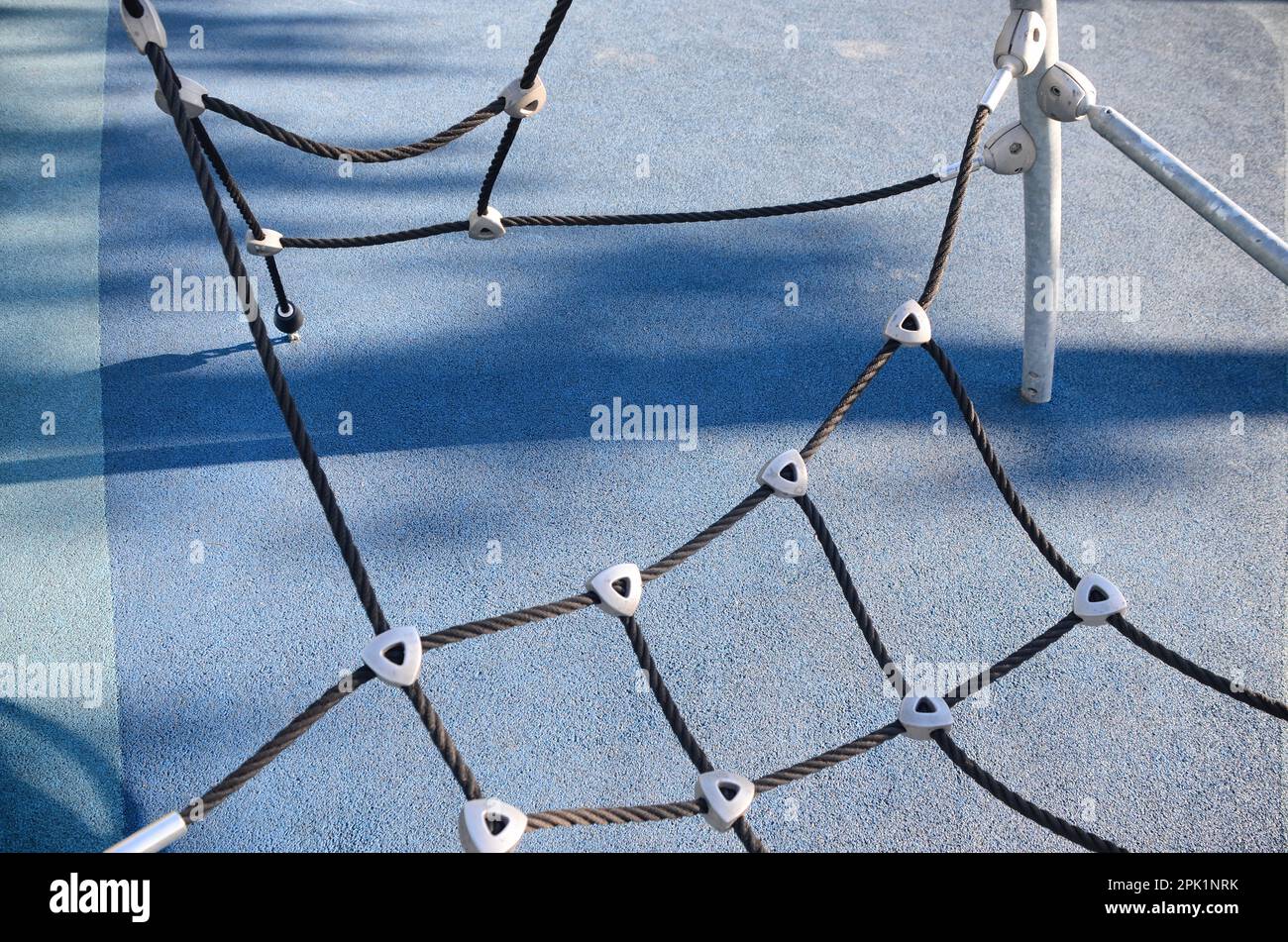 Climbing ropes at kids playground, climbing net, ropes in the ...