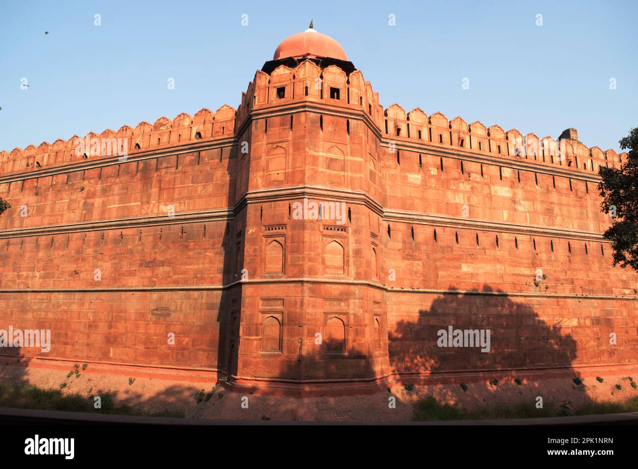 Wall of red fort exterior view Stock Photo - Alamy
