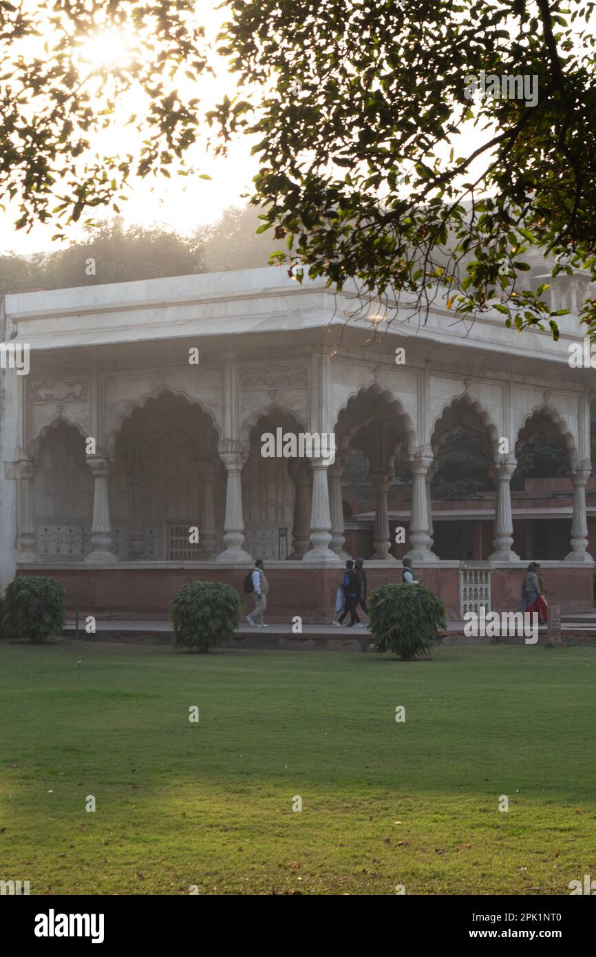 Vertical view of diwan e khas inside lal qila Stock Photo - Alamy