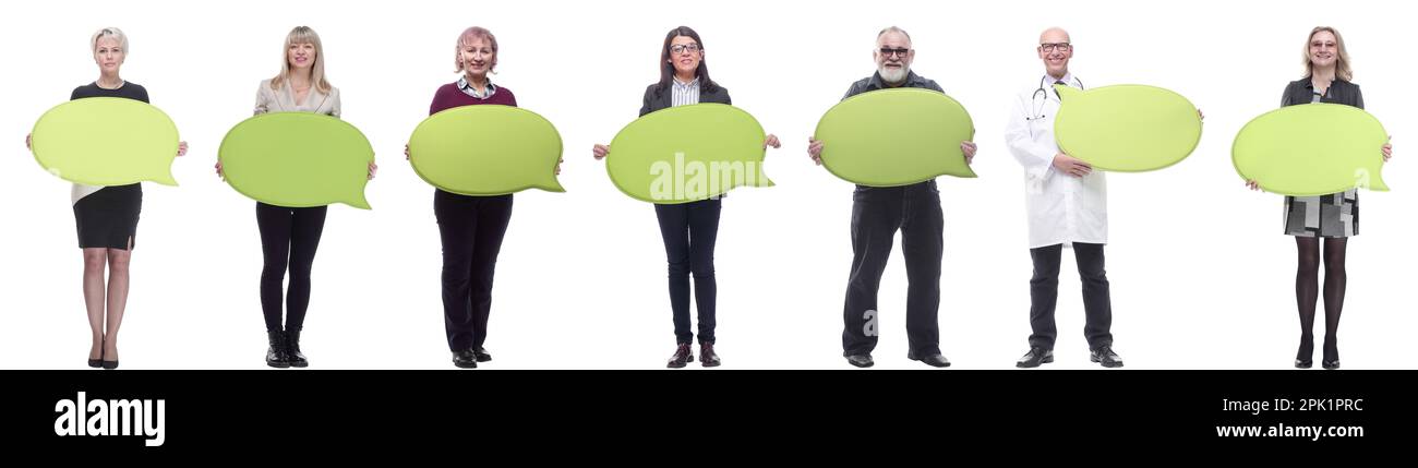 group of successful business people with comments Stock Photo - Alamy