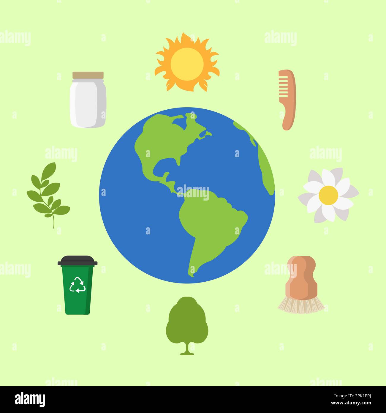 Earth globe with waste recycling icons vector illustration Stock Vector ...