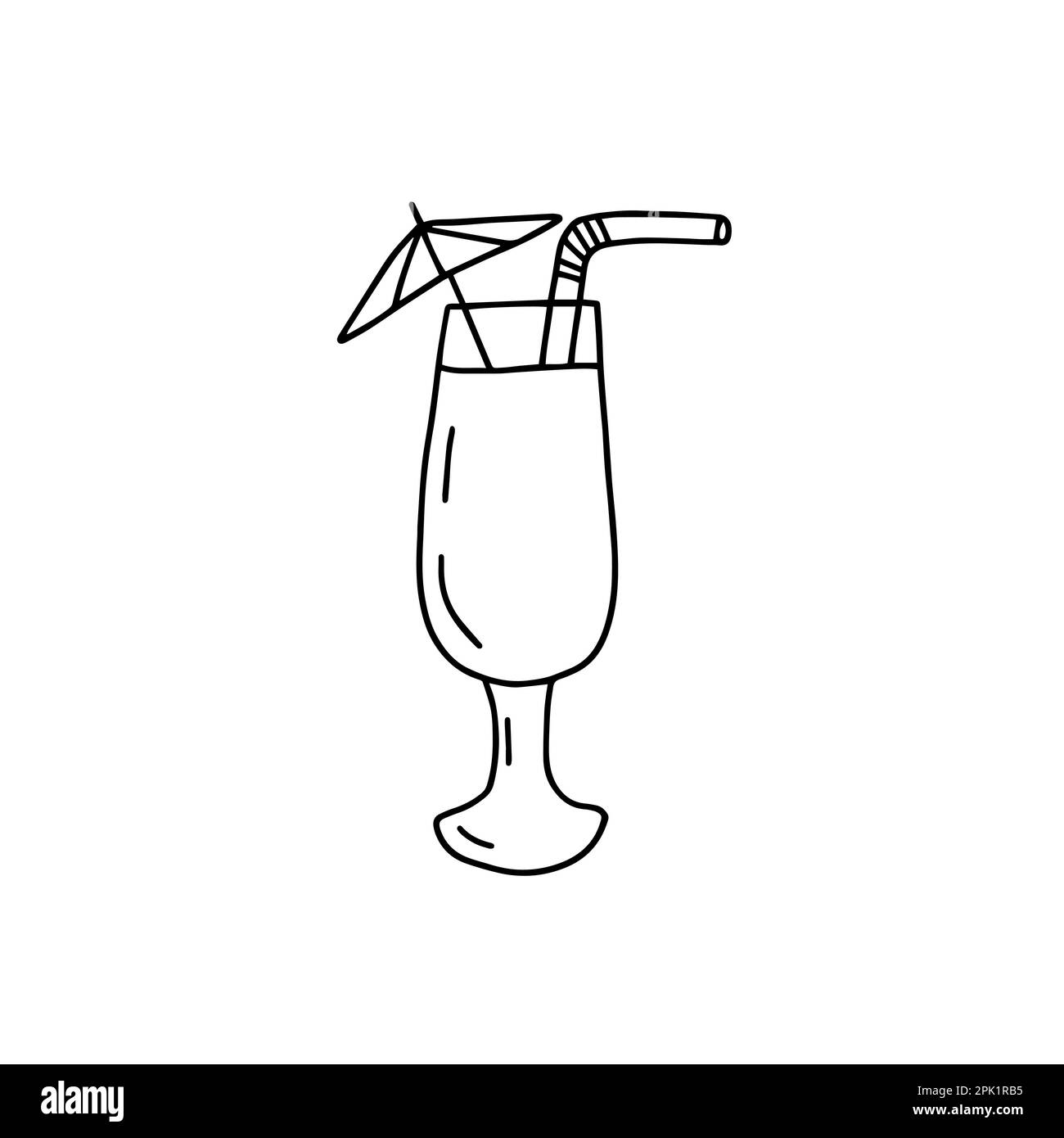Doodle summer cocktail Stock Vector Image & Art - Alamy