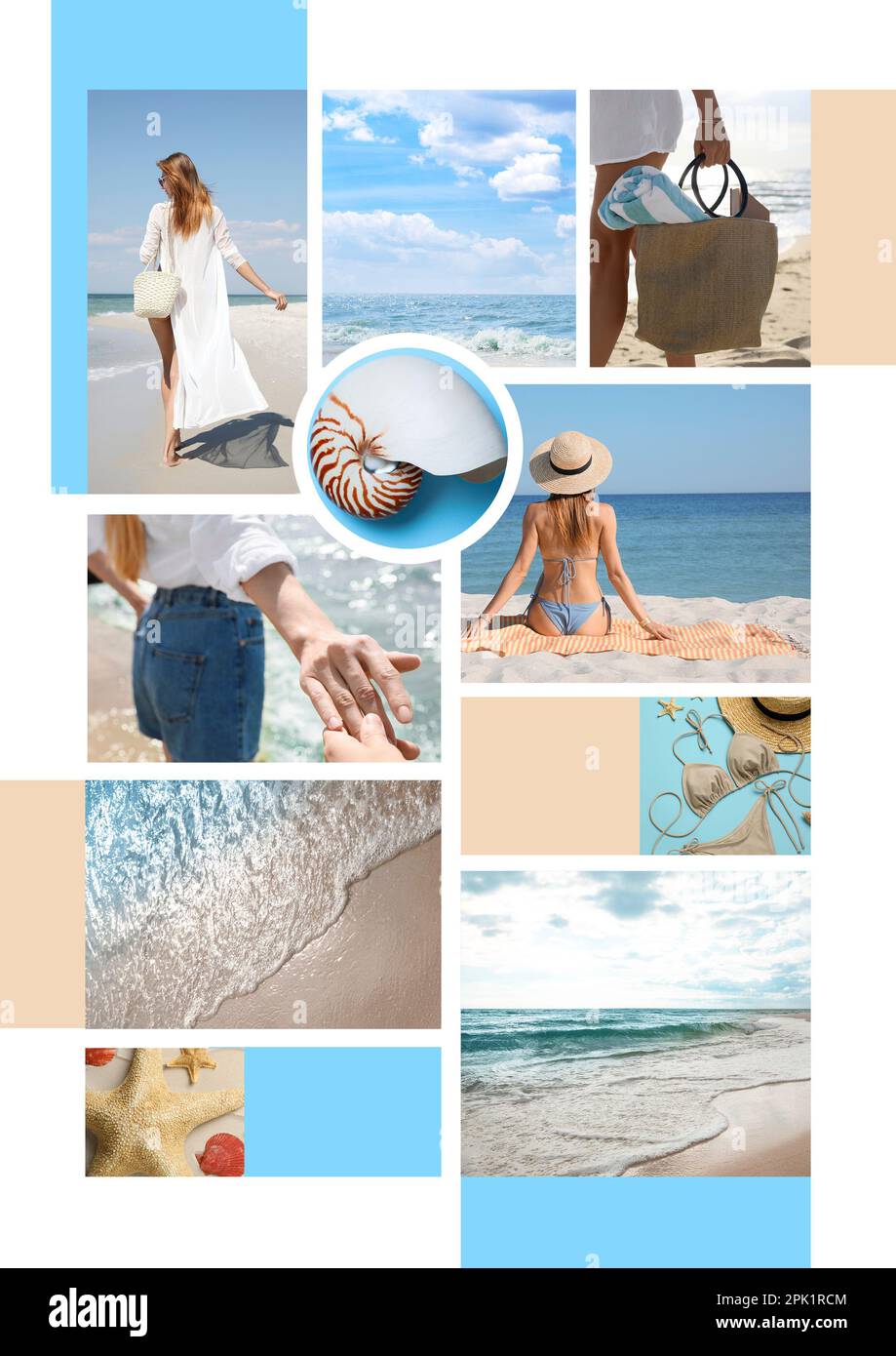 Inspiring mood board. Collage with beautiful and aesthetic photos Stock ...