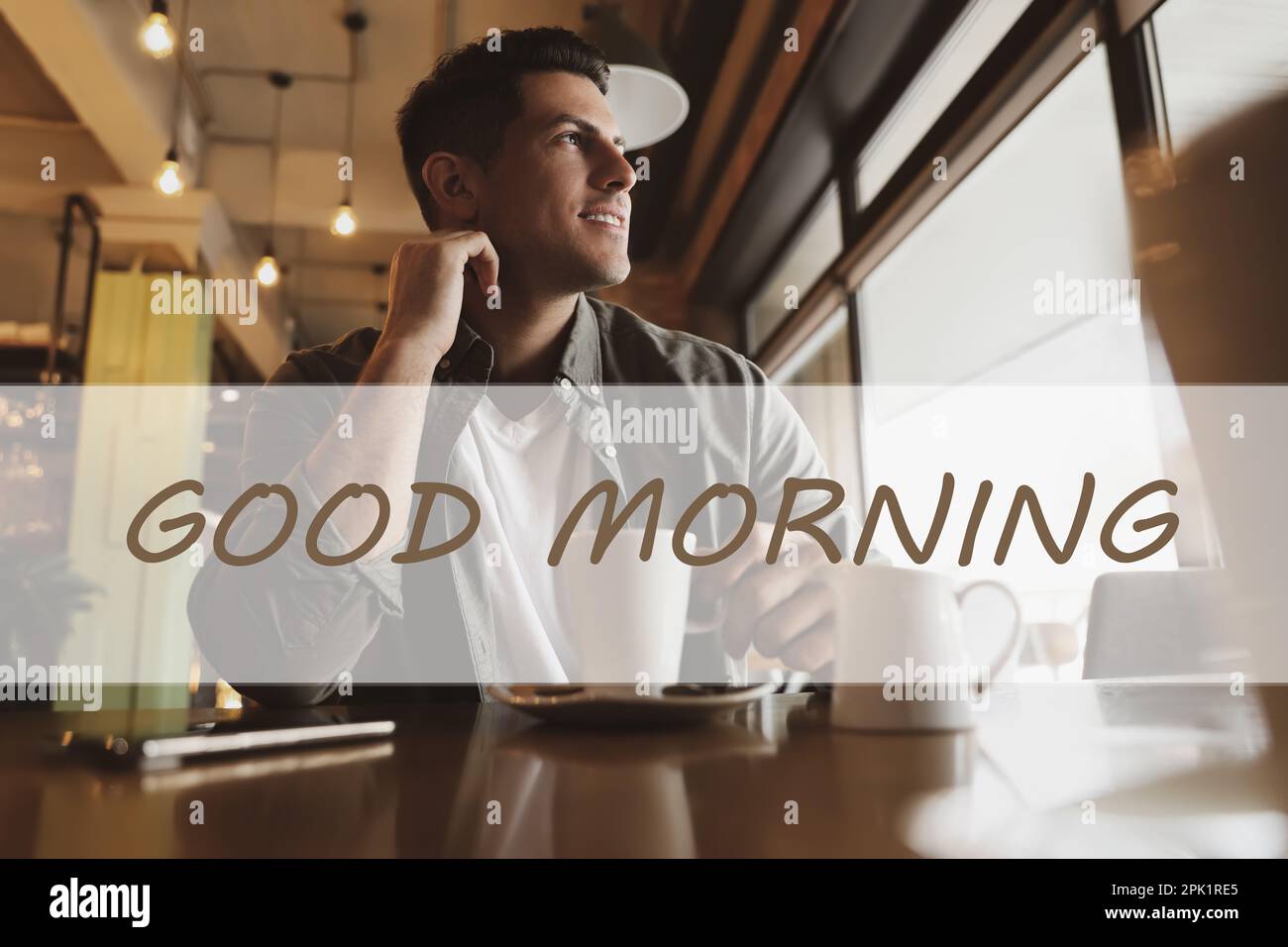 Good morning handsome man hi-res stock photography and images - Alamy