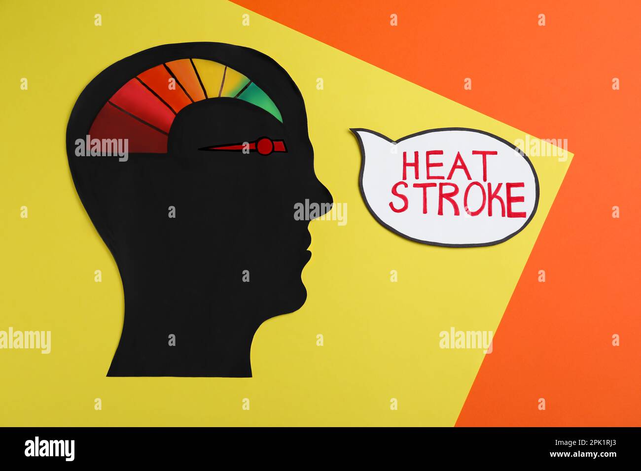 Human head cutout with temperature conversion chart and words Heat ...
