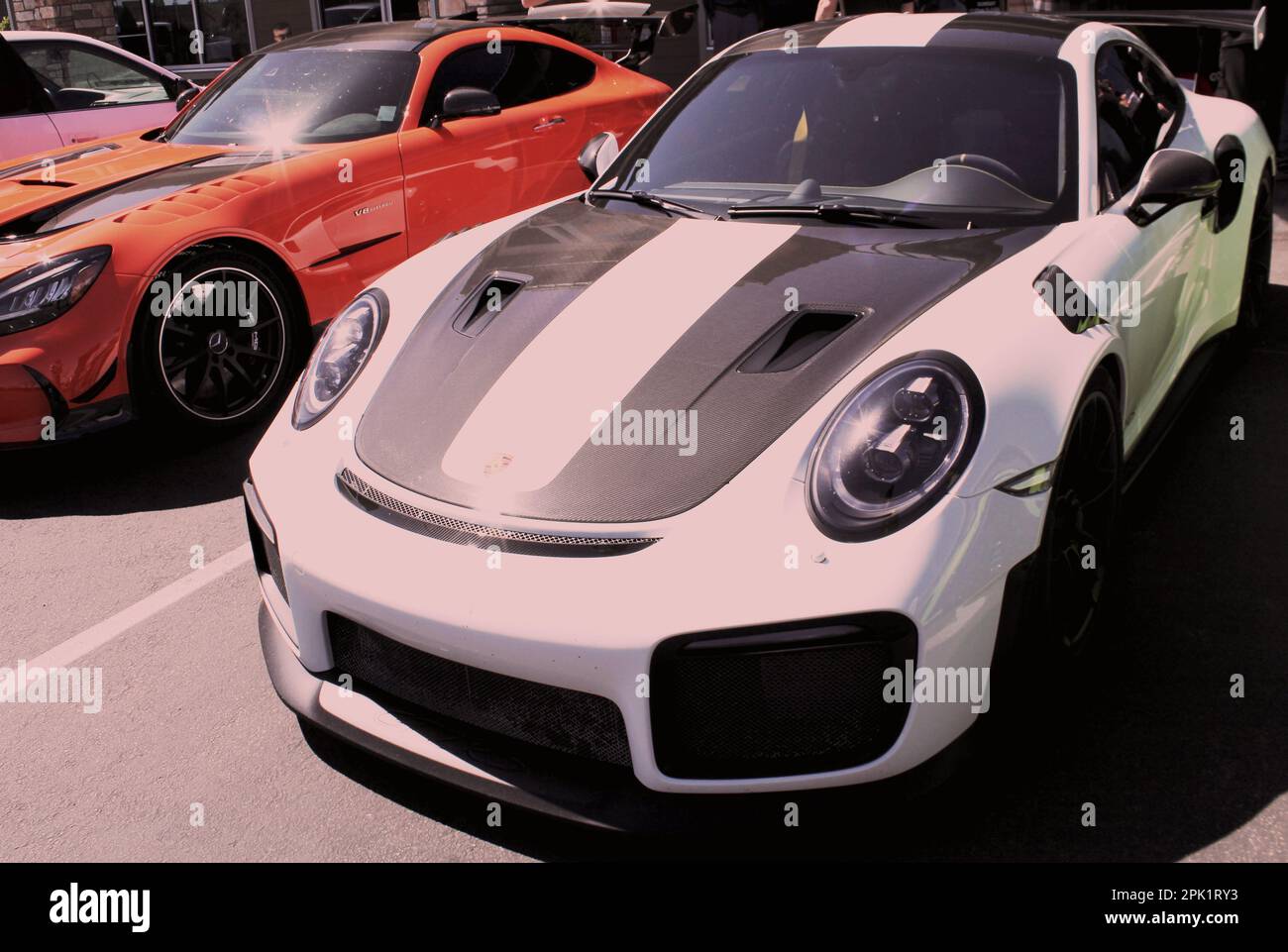 Lamborghini Murcielago X Porsche Gt2 Stock Photo Alamy
