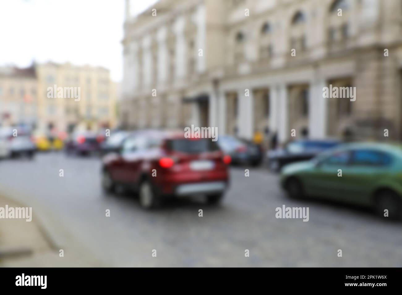 Blurred view of city street traffic with cars Stock Photo - Alamy