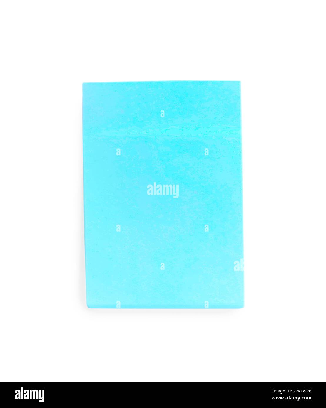 Blank light blue sticky note on white background, top view Stock Photo ...