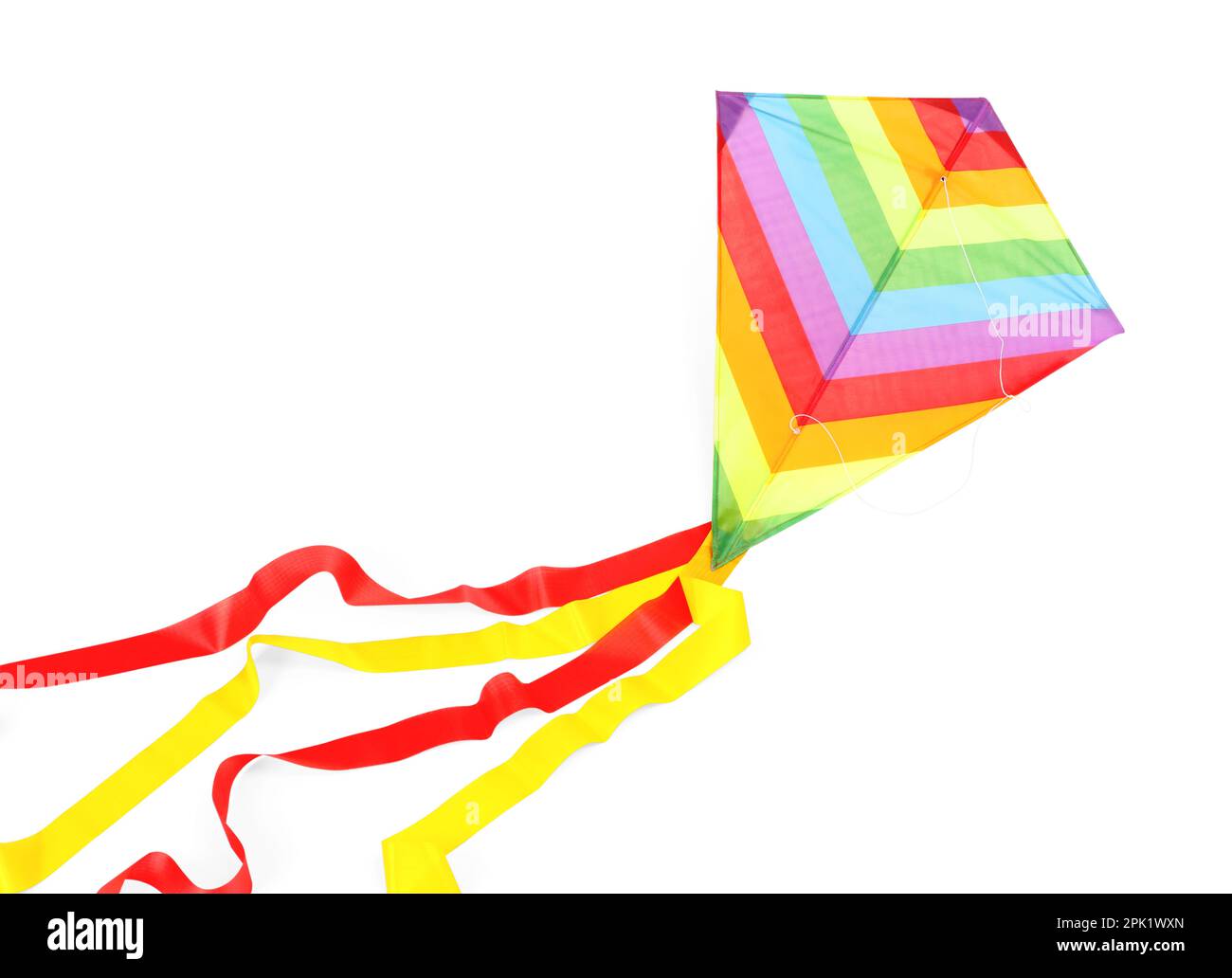 Beautiful bright rainbow kite isolated on white Stock Photo - Alamy