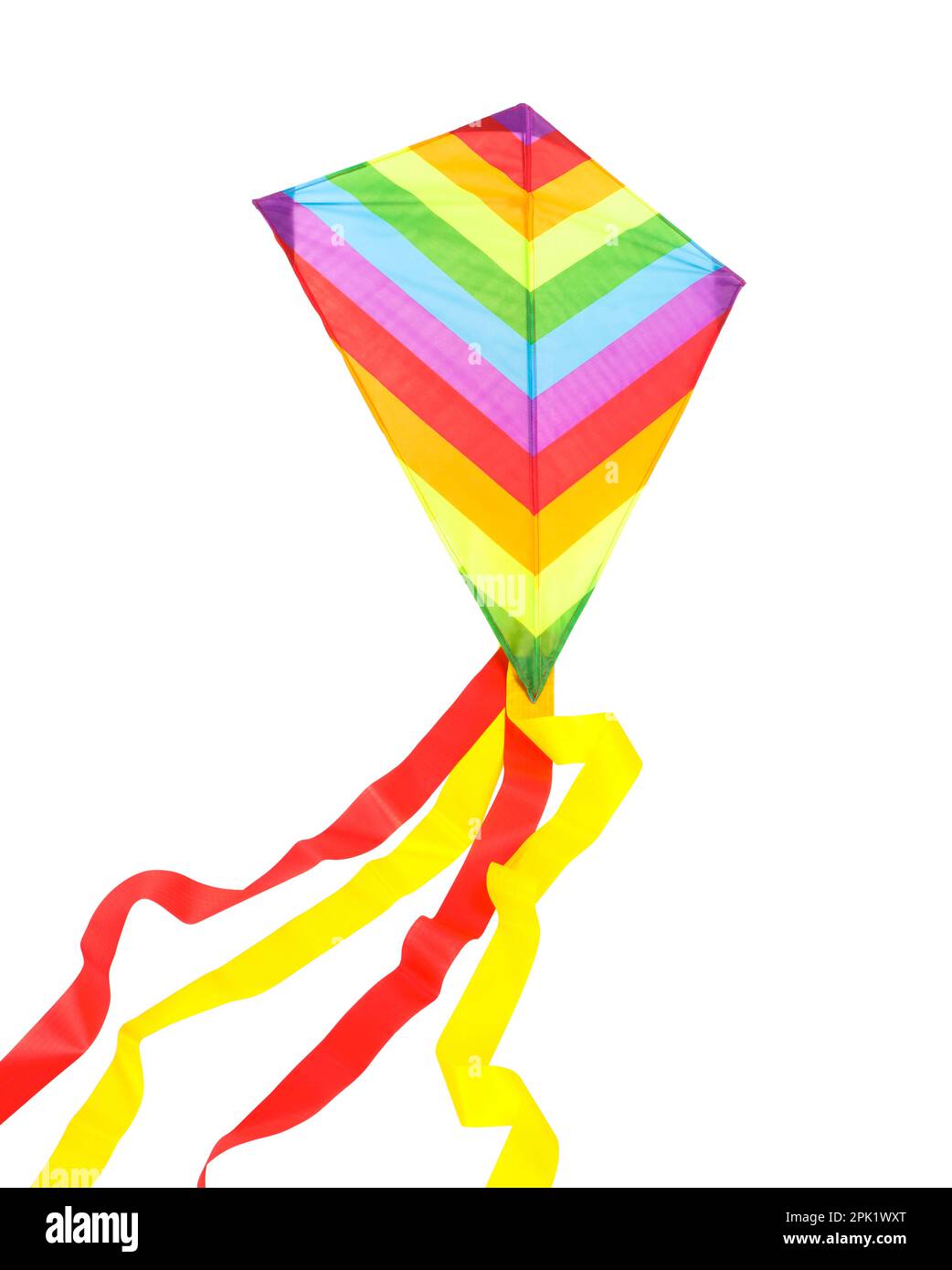 Beautiful bright rainbow kite isolated on white Stock Photo - Alamy