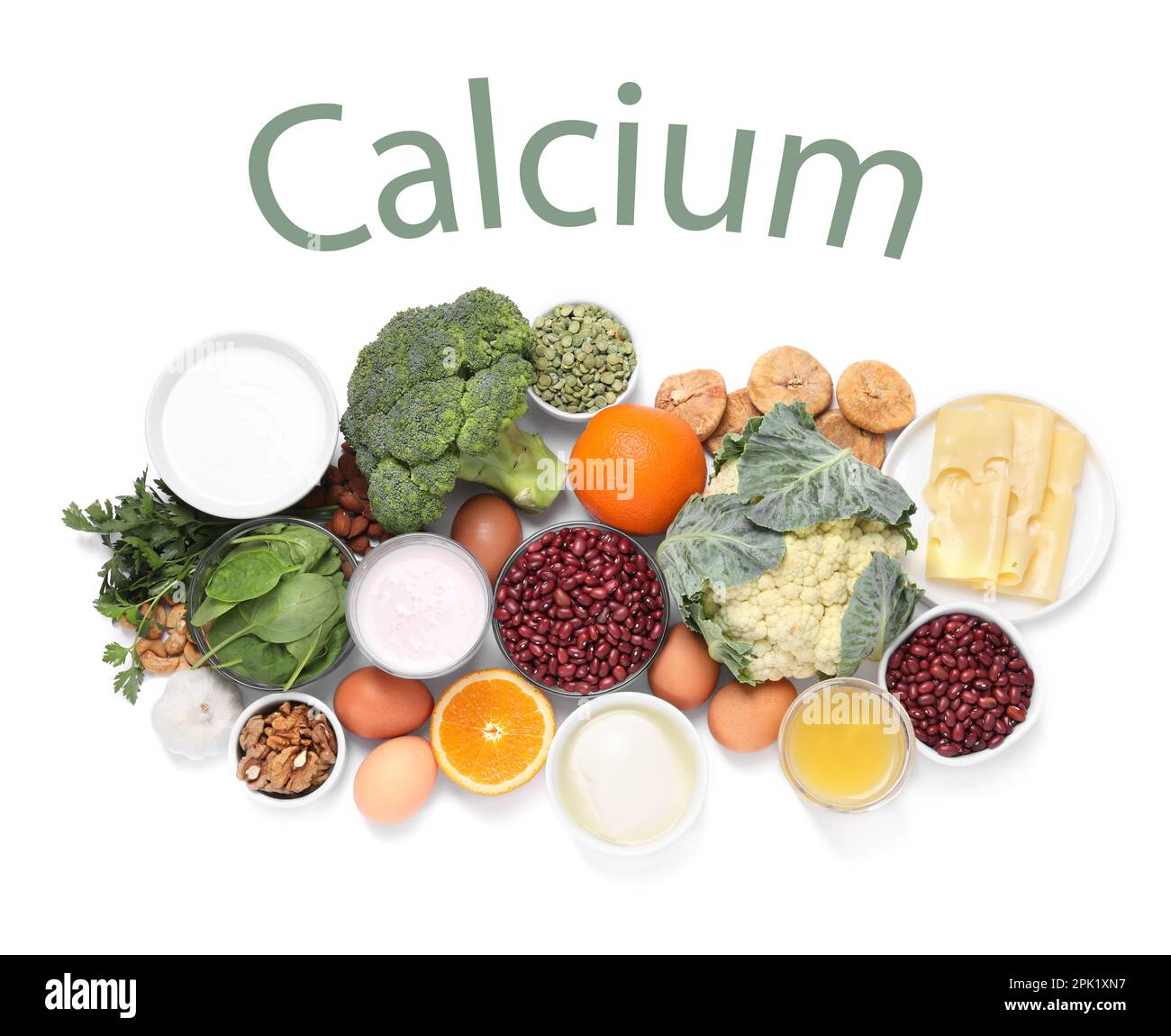Different fresh products with high amounts of easily absorbable calcium ...