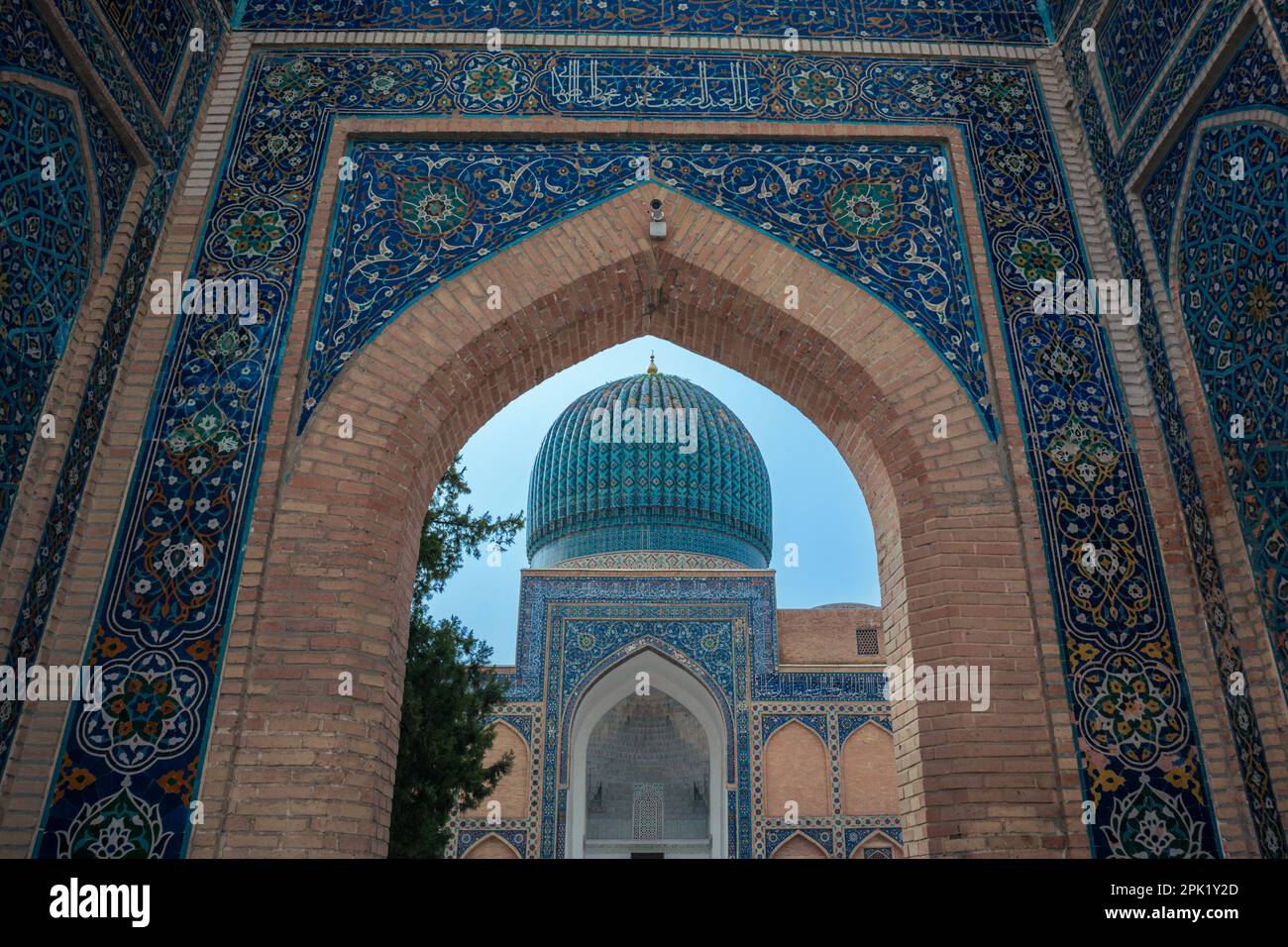 Colorful facade at Amir Temur Mausoleum Gur-e Amir Complex, Samarqand, Samarkand Uzbekistan ...