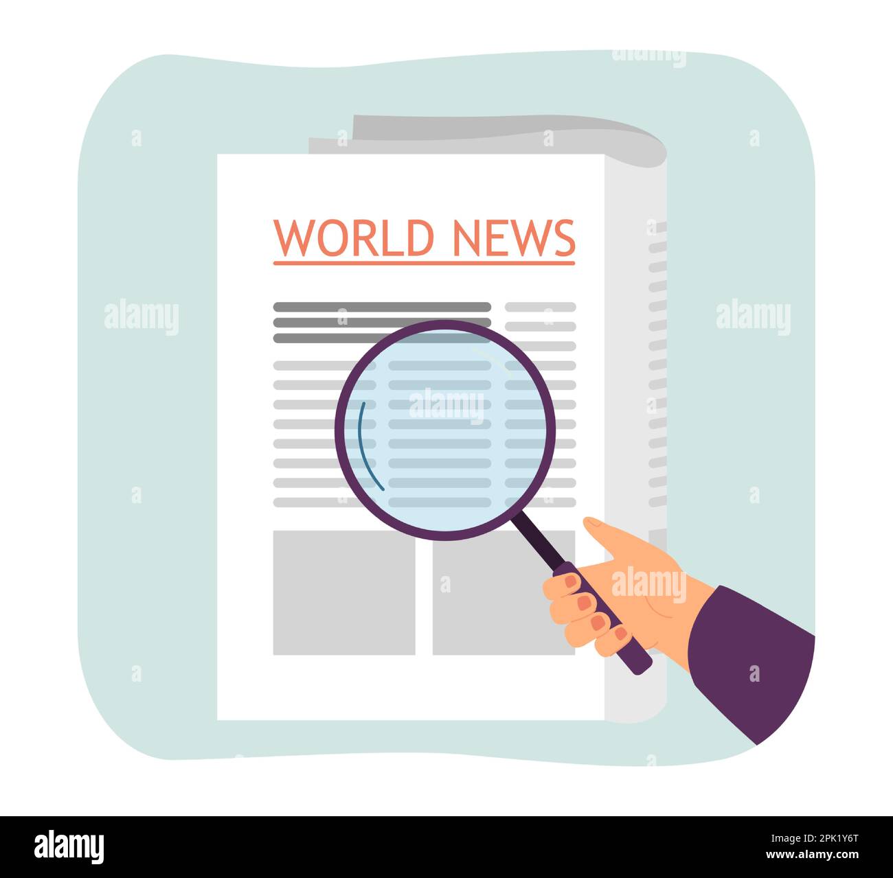 Looking at local newspaper Stock Vector Images - Alamy