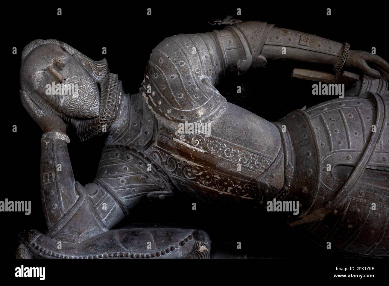 Tudor gentleman Alexander Fettiplace (c. 1505 to 1565) lies stiffly in ...