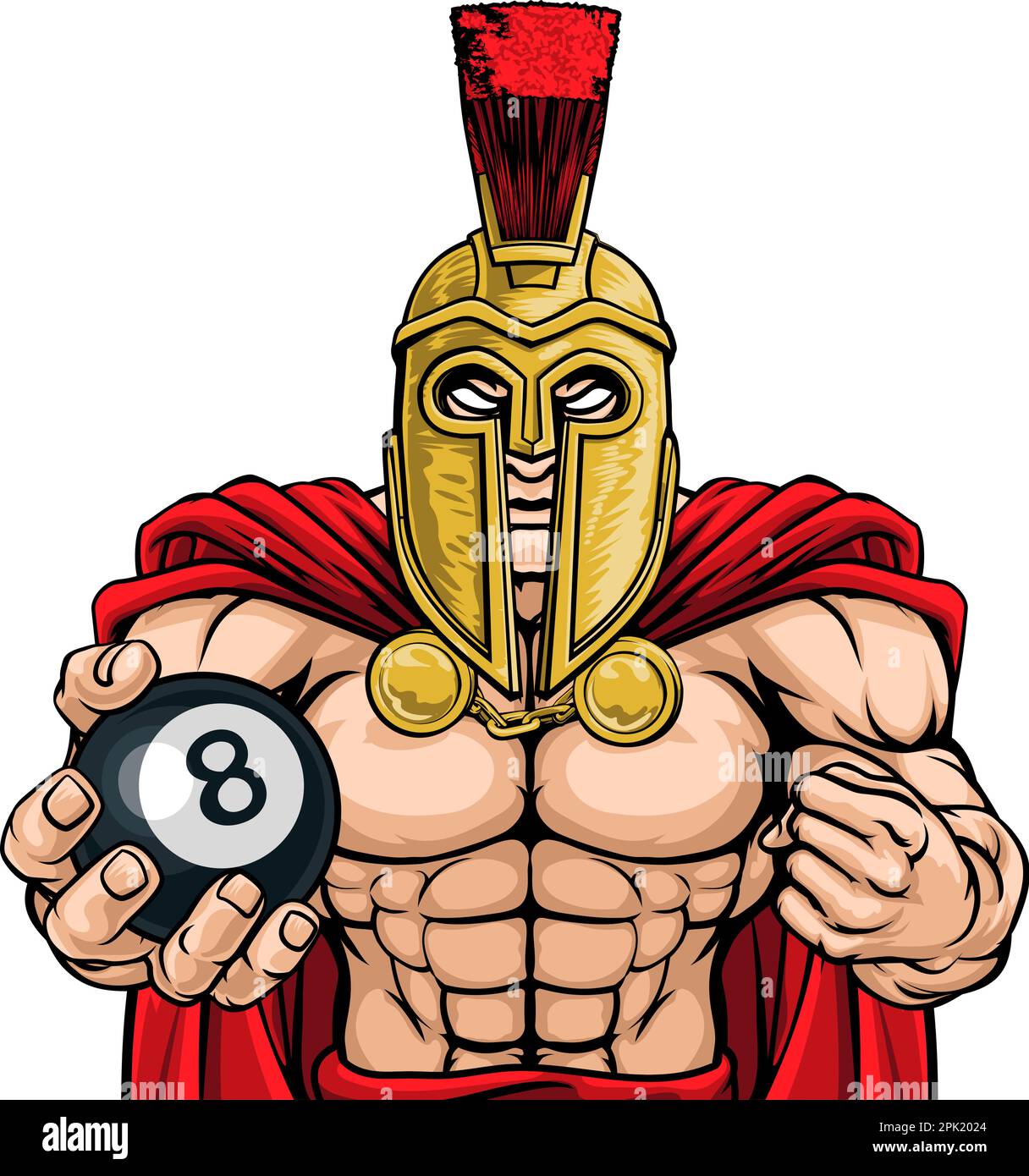 Spartan Trojan Pool Ball Billiards Mascot Cartoon Stock Vector Image ...