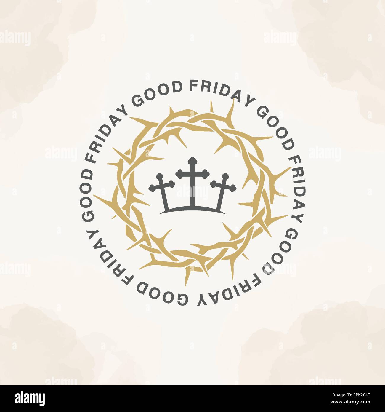 crown of thorns good friday on white grey background, happy good friday ...