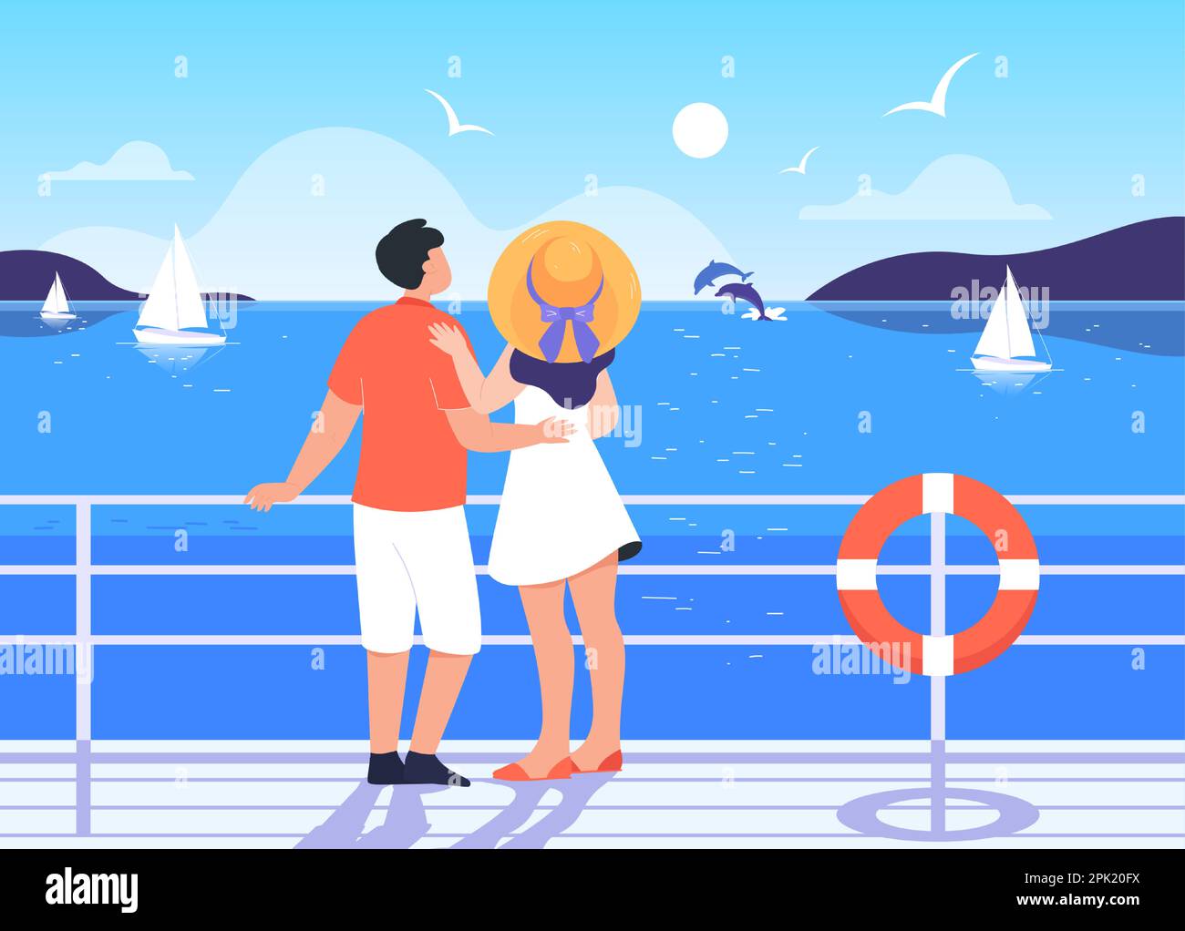 Back view couple man woman Stock Vector Images - Alamy