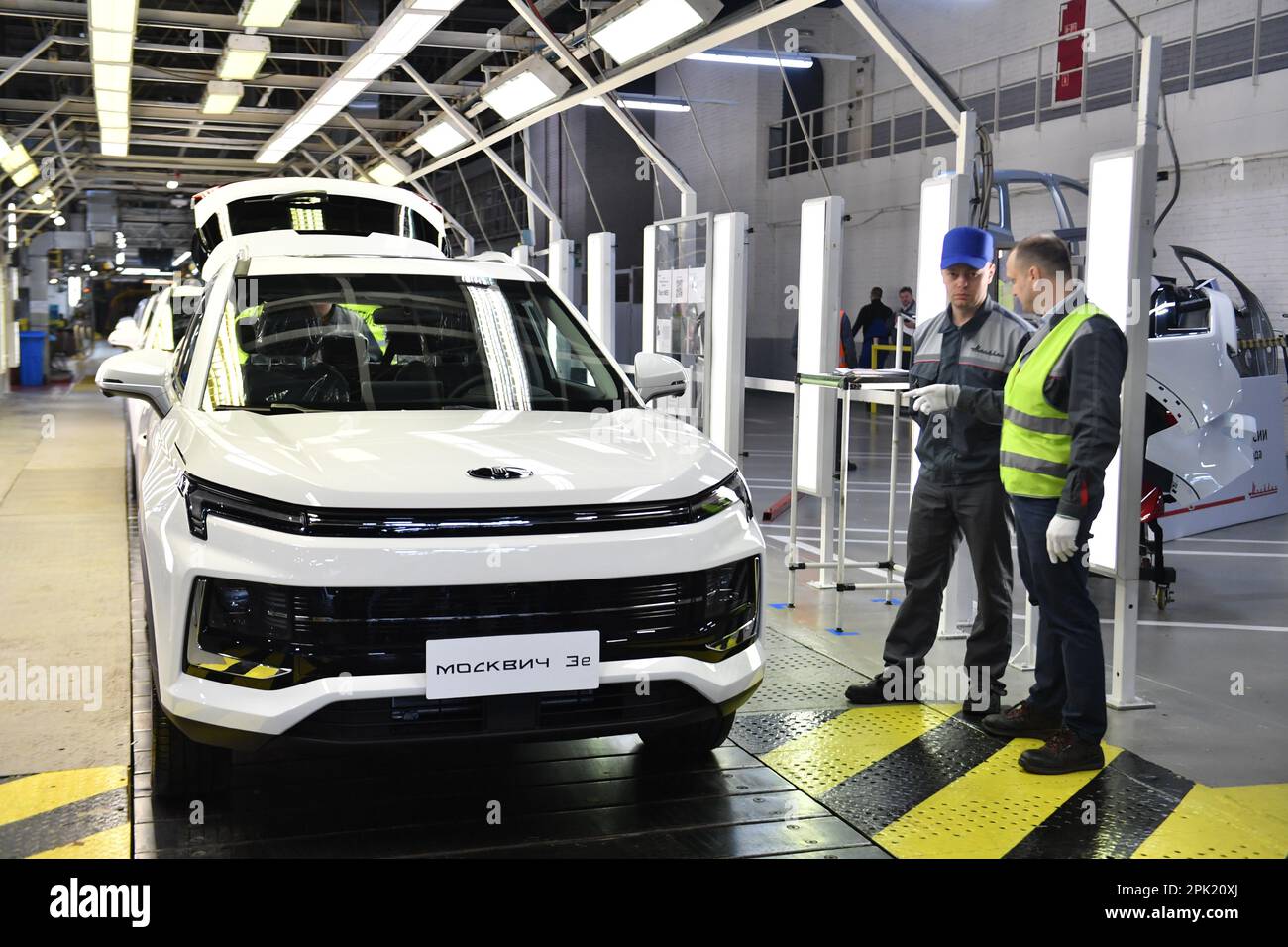 'Moscow. New electric vehicles 'Moskvich 3e' are presented at the ...