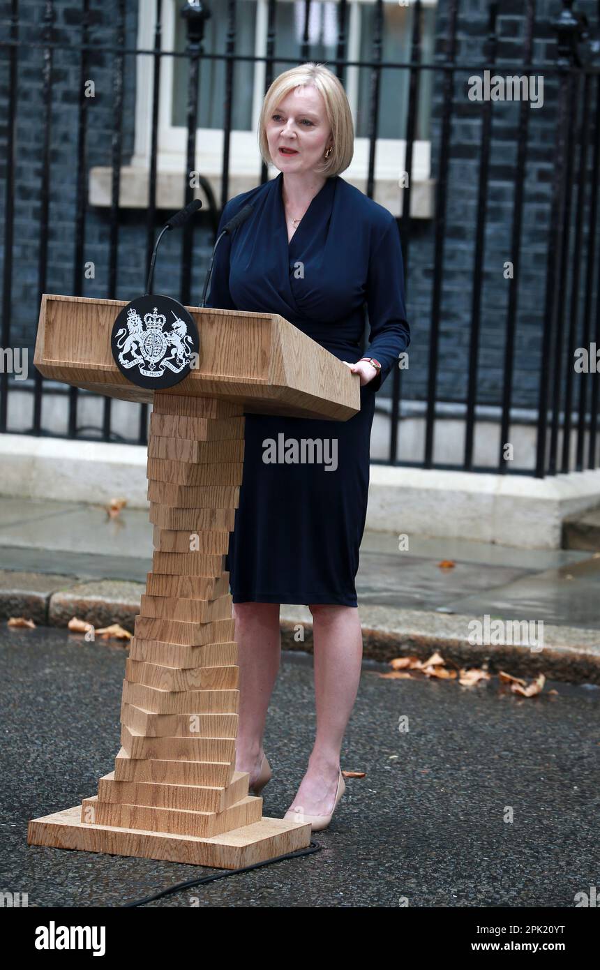 Liz truss in downing street speech hi-res stock photography and images ...