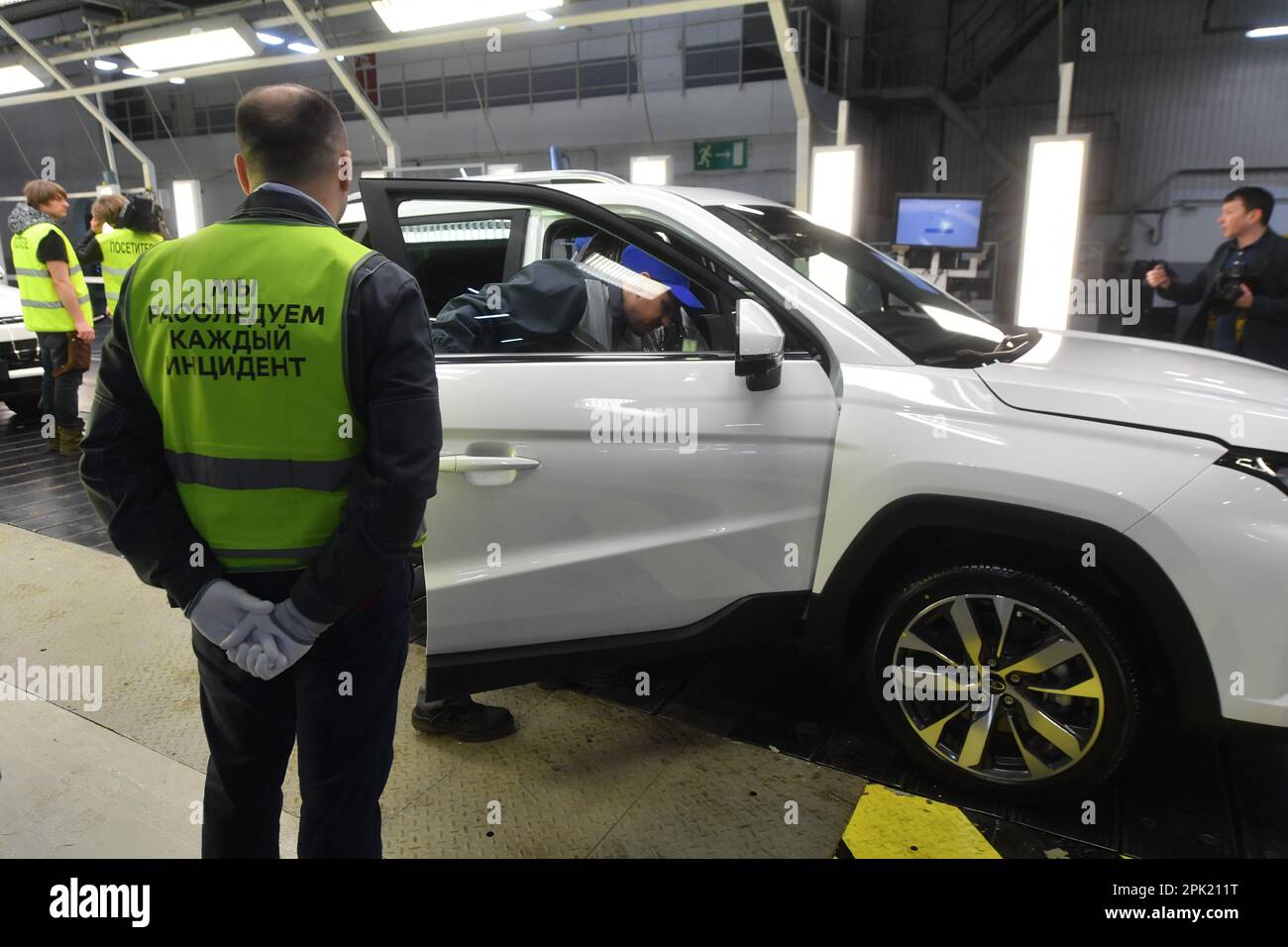 'Moscow. New electric vehicles 'Moskvich 3e' are presented at the ...