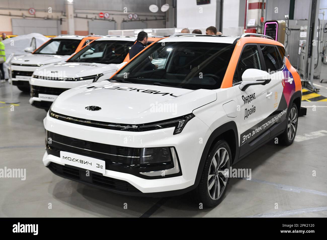 'Moscow. New electric vehicles 'Moskvich 3e' for electric car sharing ...