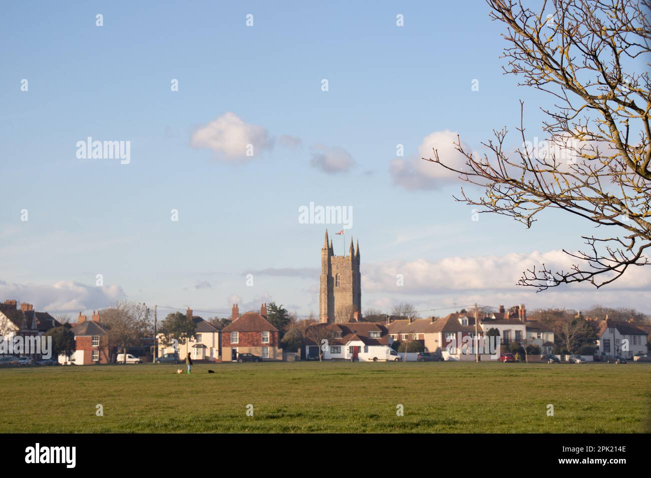 Lydd village green, known as the Rype or Ripe, with the surrounding ...