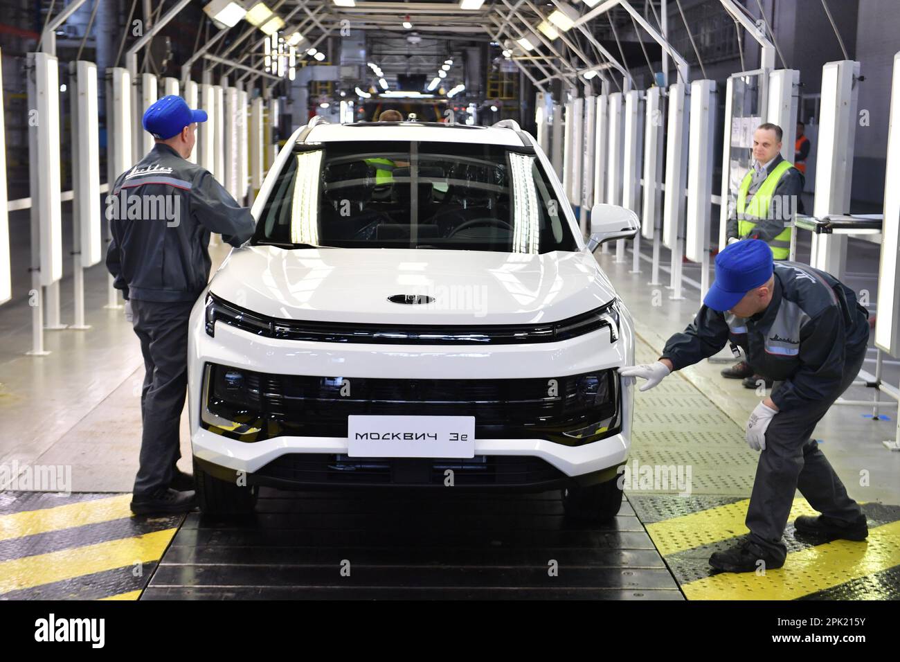 'Moscow. New electric vehicles 'Moskvich 3e' are presented at the ...