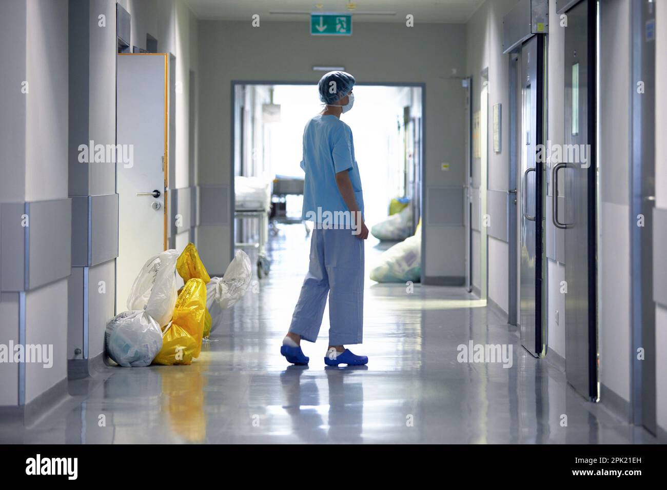 Male surgeon looking at sadness, fatigue after surgery, stress ...