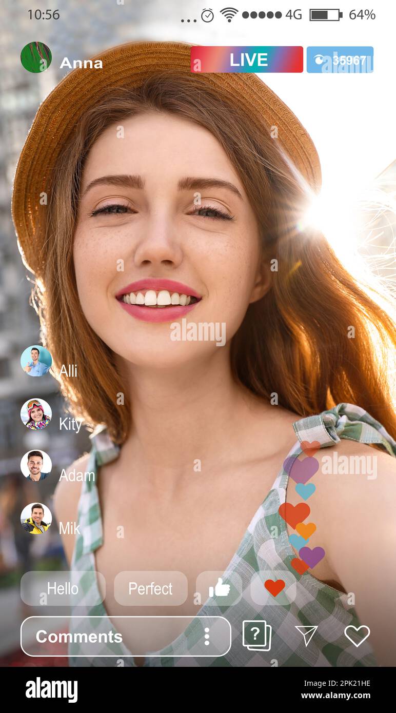 Live streaming screen interface hi-res stock photography and images - Alamy