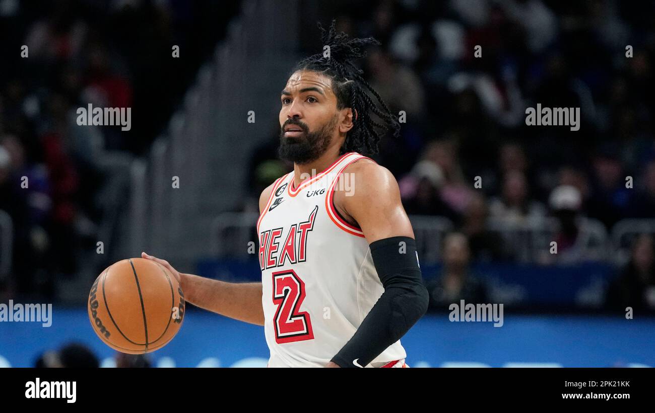 Miami Heat guard Gabe Vincent plays during the second half of an NBA ...