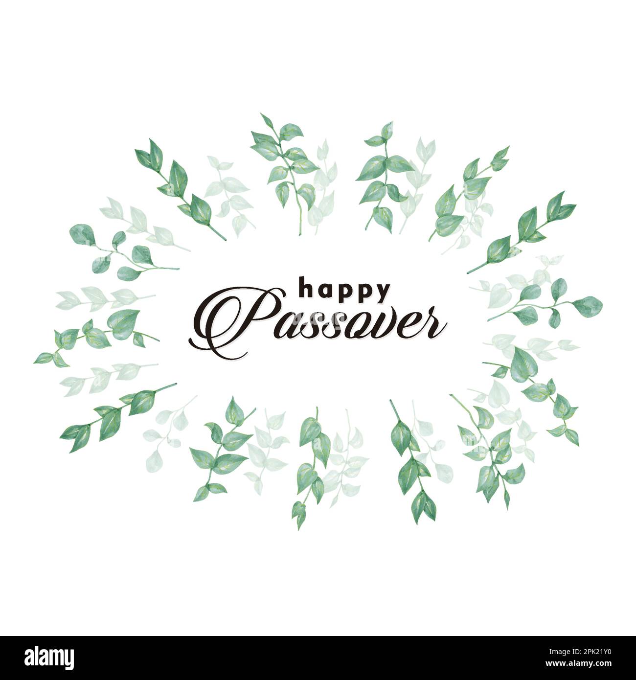 happy Passover card with floral decoration, Passover in Hebrew, vector ...