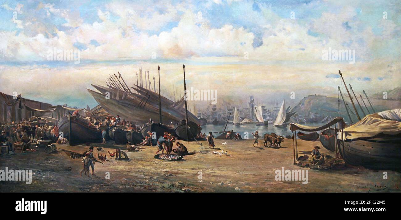 La Barceloneta (1870) painting by Ramon Martí Alsina (1826-1894 ...