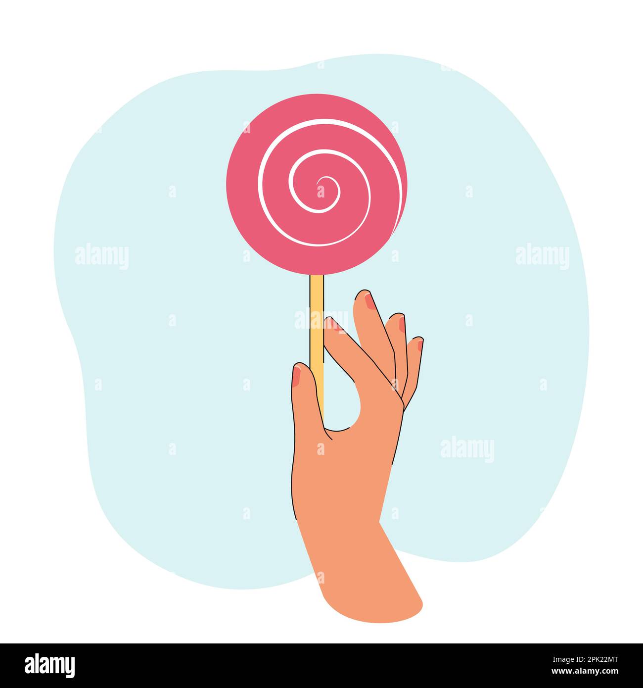 Hand holding pink lollipop Stock Vector Image & Art - Alamy