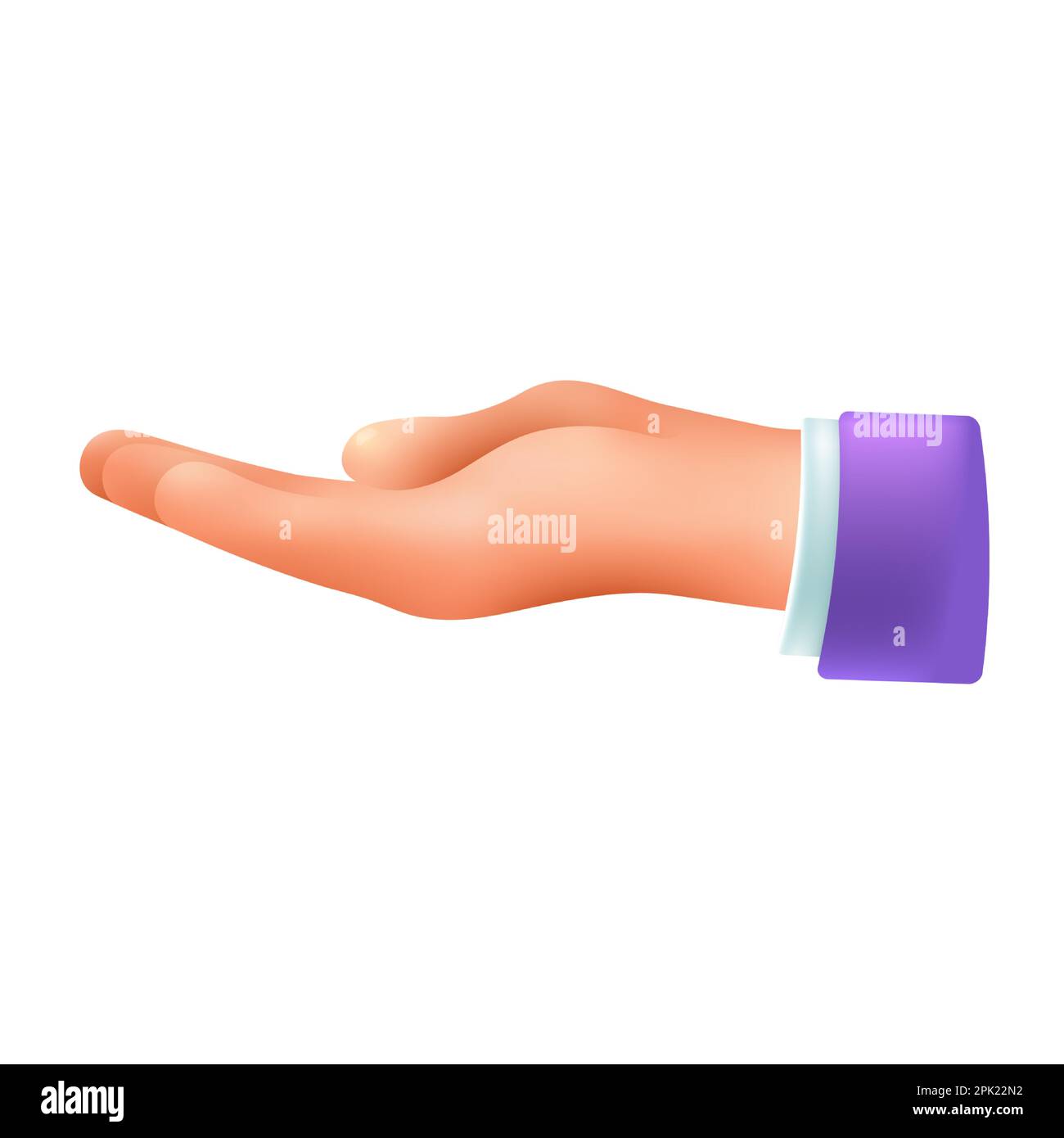 Open palm hand gesture 3d cartoon style icon Stock Vector Image & Art ...