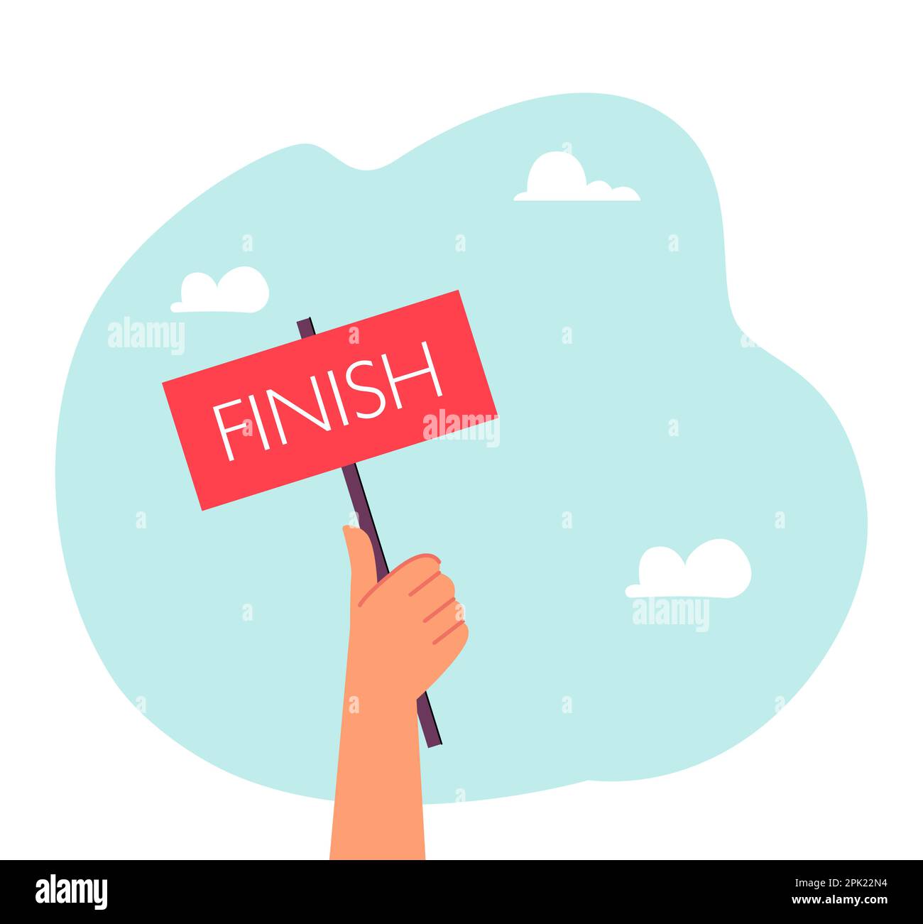 Person holding finish sign Stock Vector Image & Art - Alamy