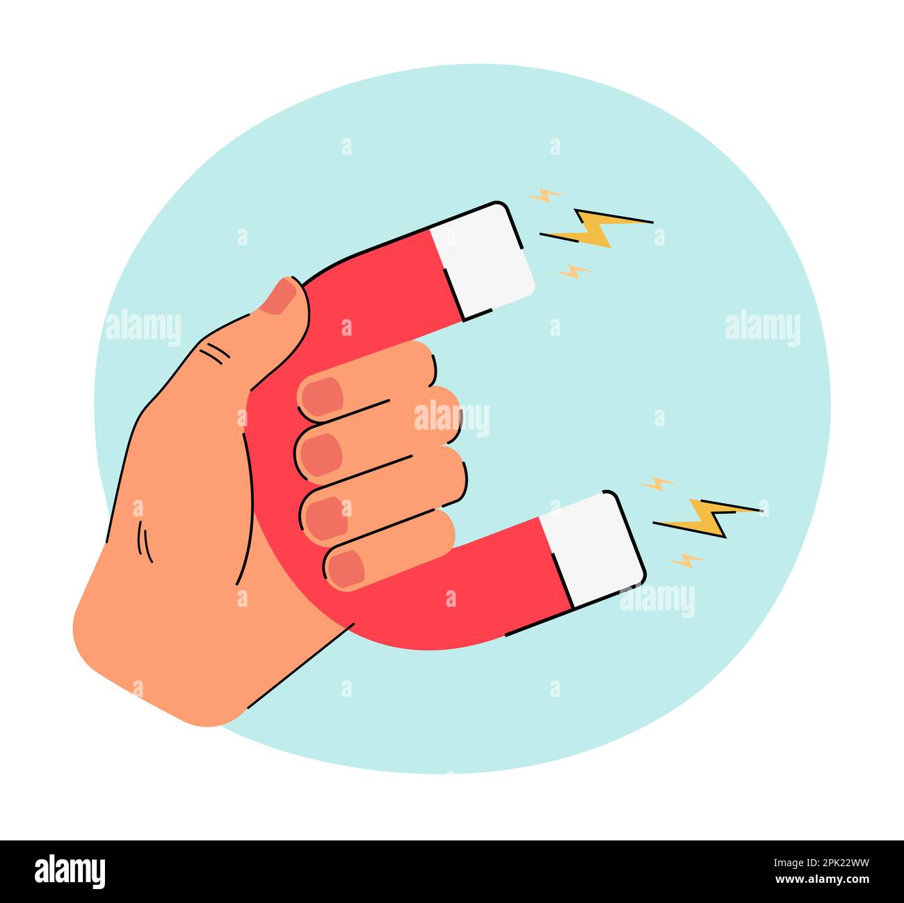 Hand holding horseshoe magnet Stock Vector Image & Art - Alamy