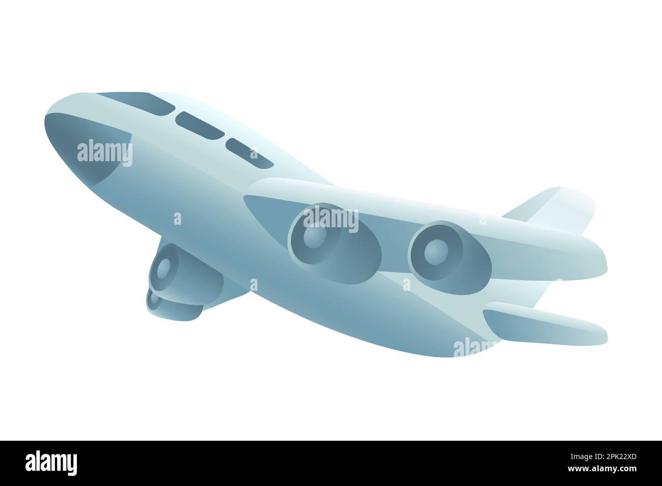 3d cartoon style flying airplane icon on white background Stock Vector ...