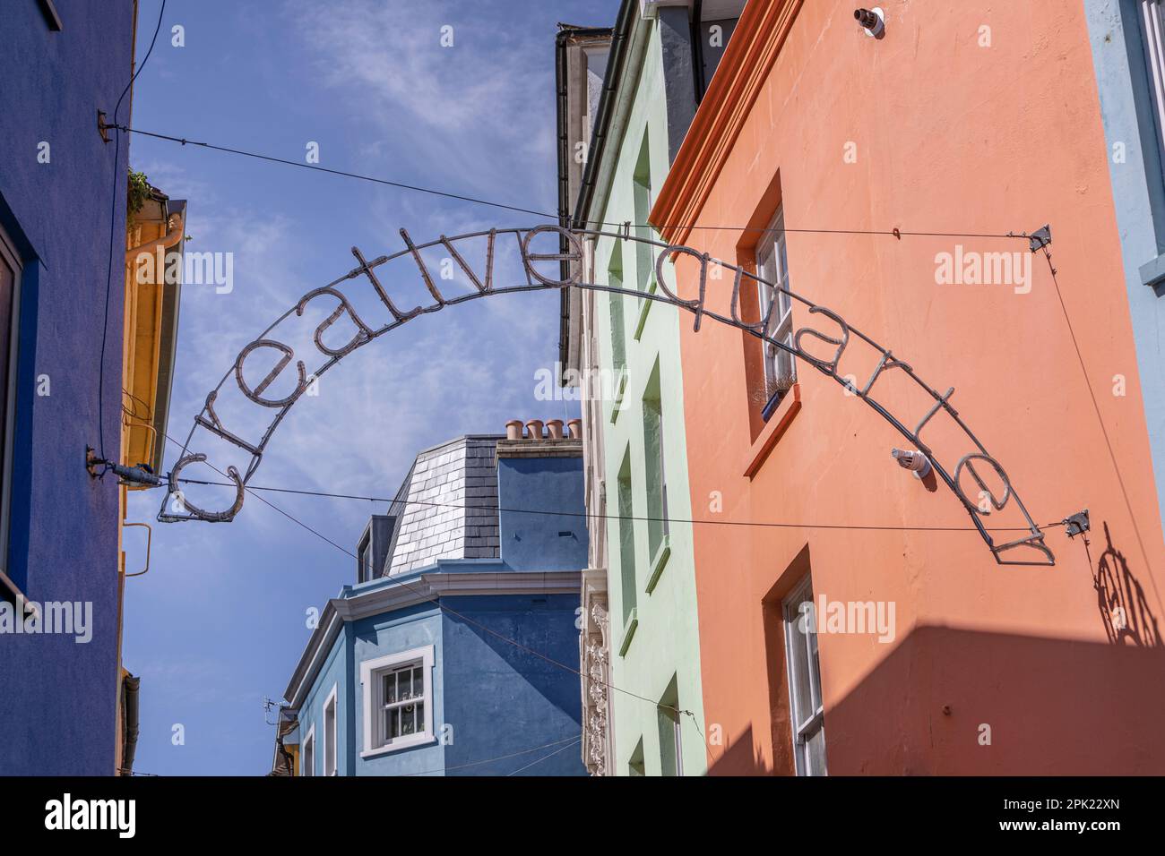 The sign for Folkestone’s Creative Quarter on the Old High Street Stock ...