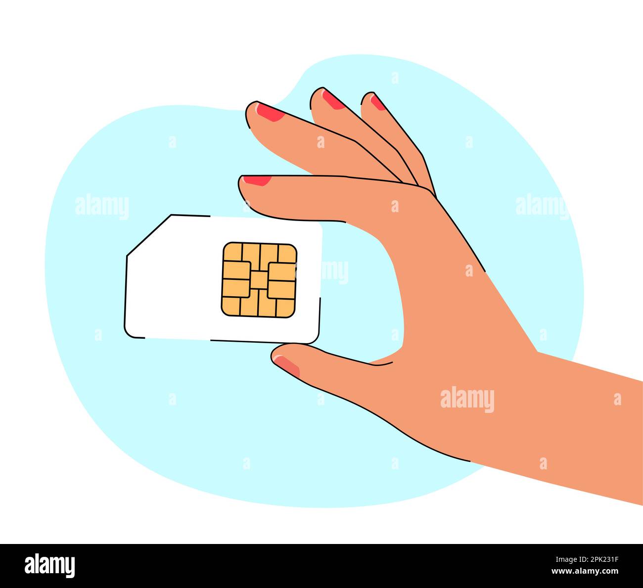 Hand holding SIM card Stock Vector Image & Art - Alamy