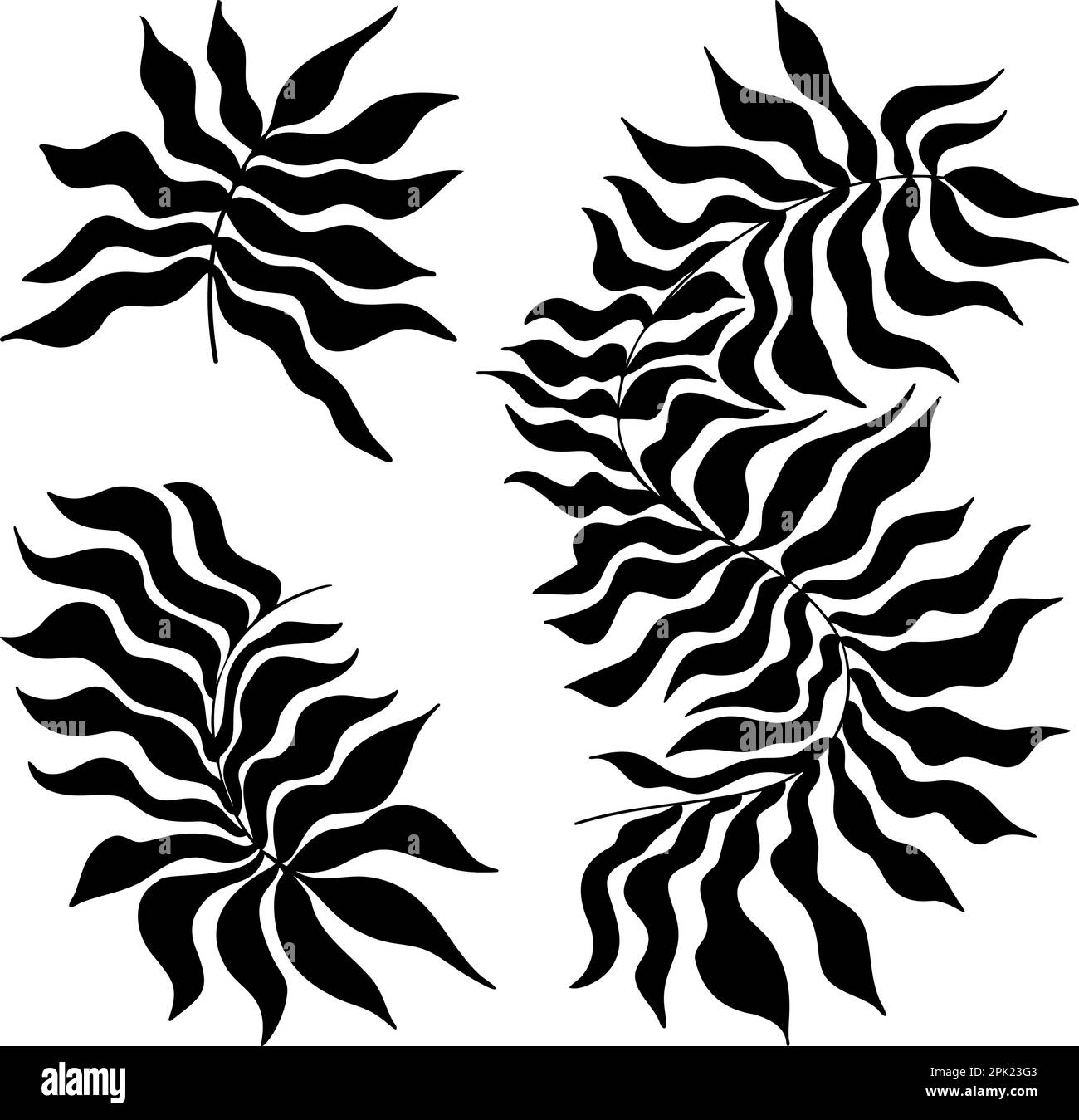 Curved branch with leaves. Matisse Abstract Art. Aesthetic modern ...