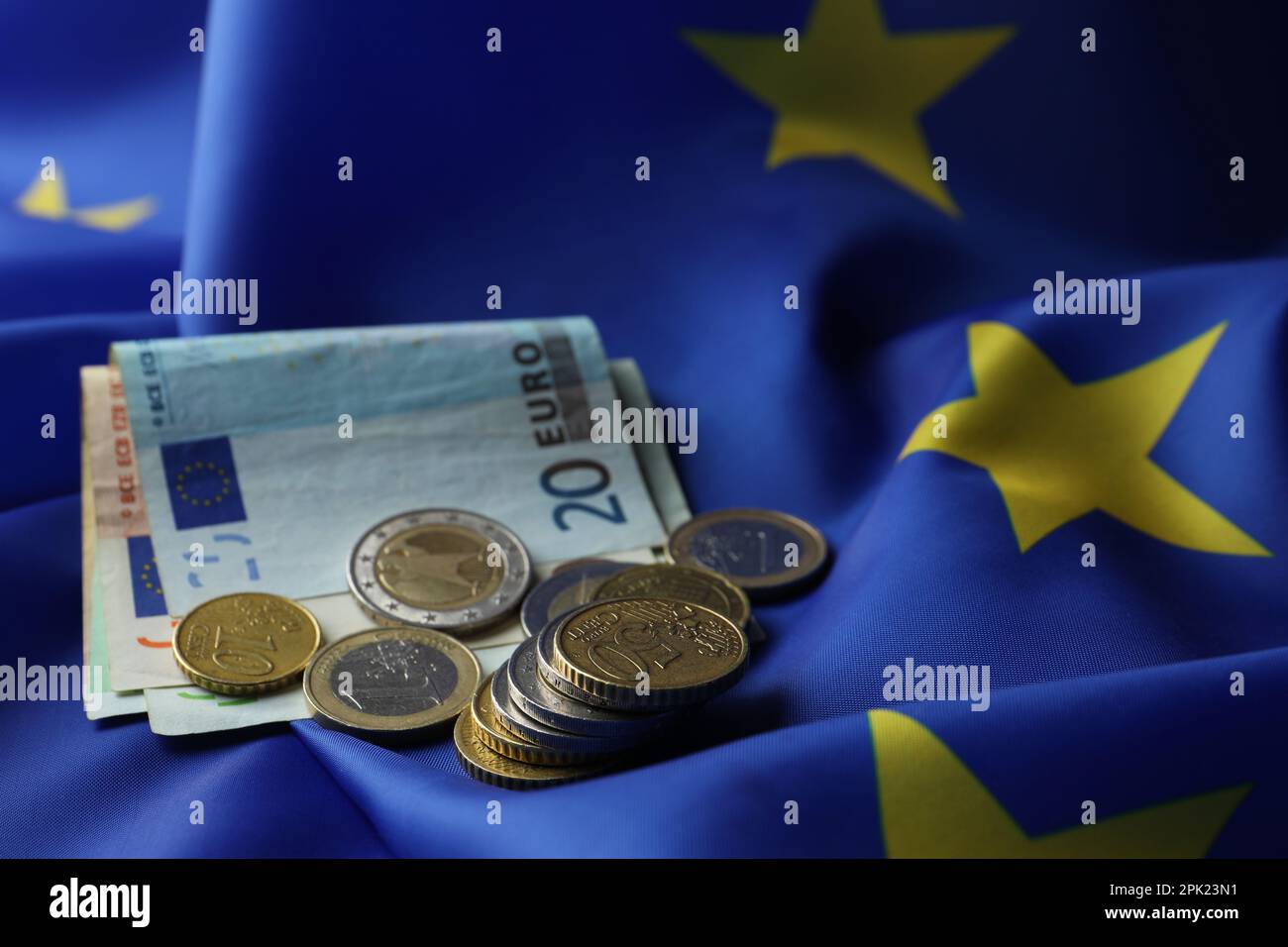 European union banknotes flag hi-res stock photography and images - Alamy