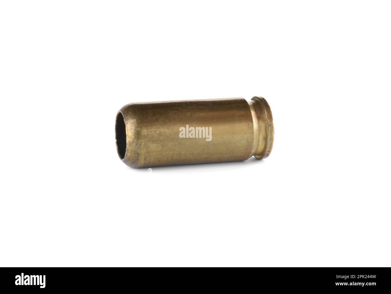 Cartridge case isolated on white. Firearm ammunition Stock Photo - Alamy