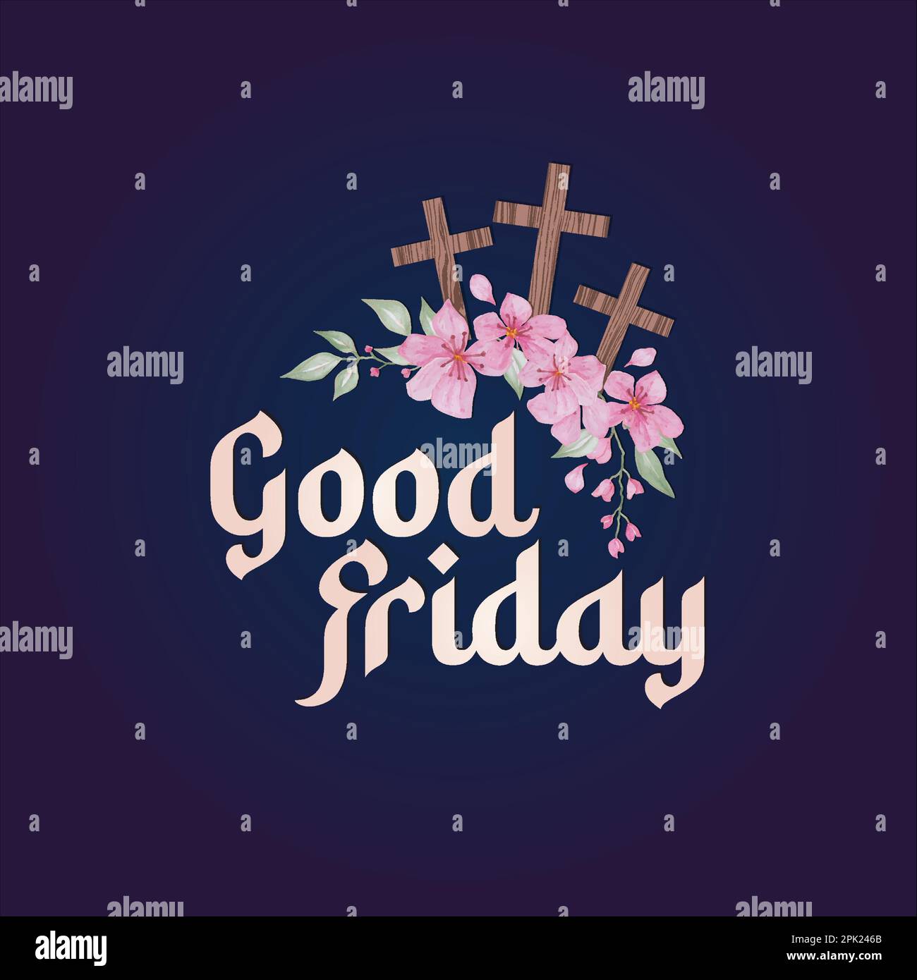 christian religious banner with good friday inscription, vector ...