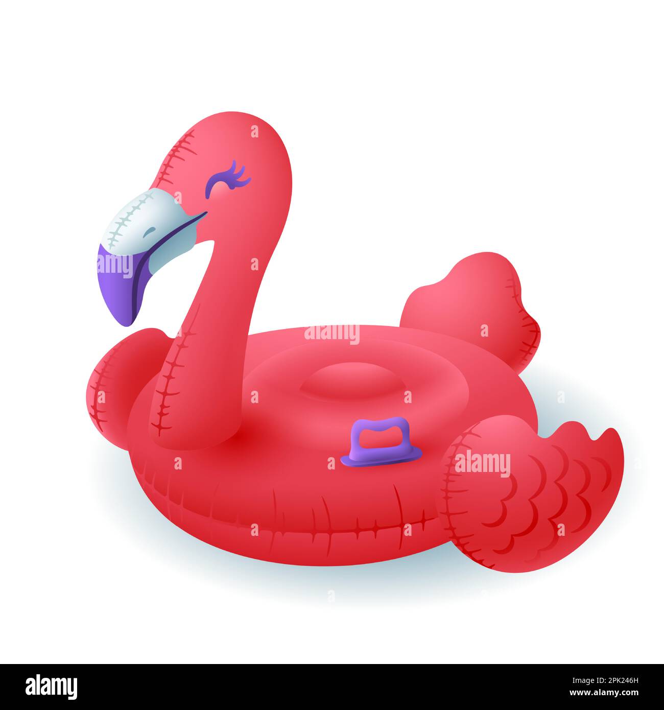 3d cartoon style inflatable flamingo icon on white background Stock ...