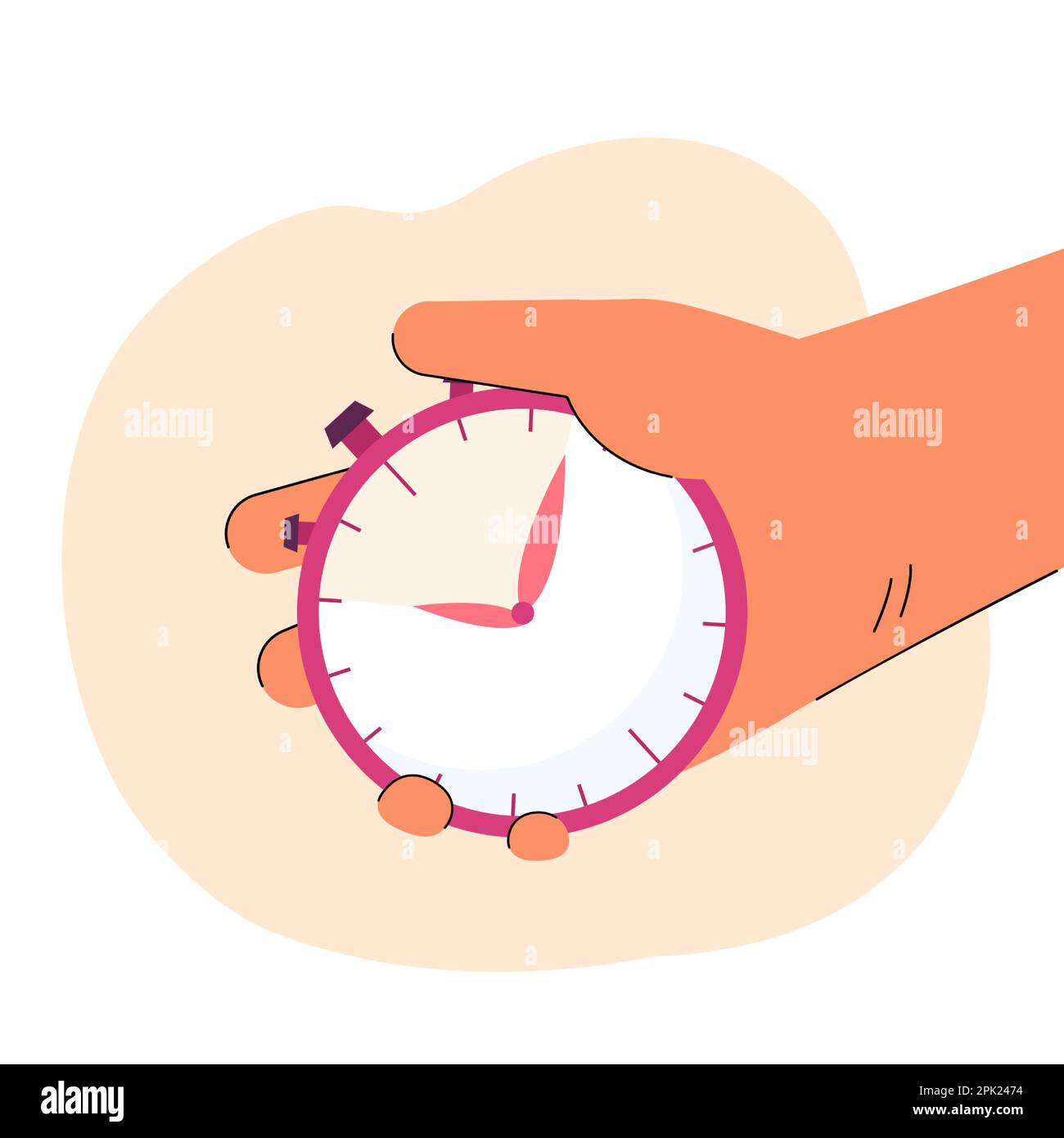 Hand holding stopwatch to measure time interval Stock Vector Image ...
