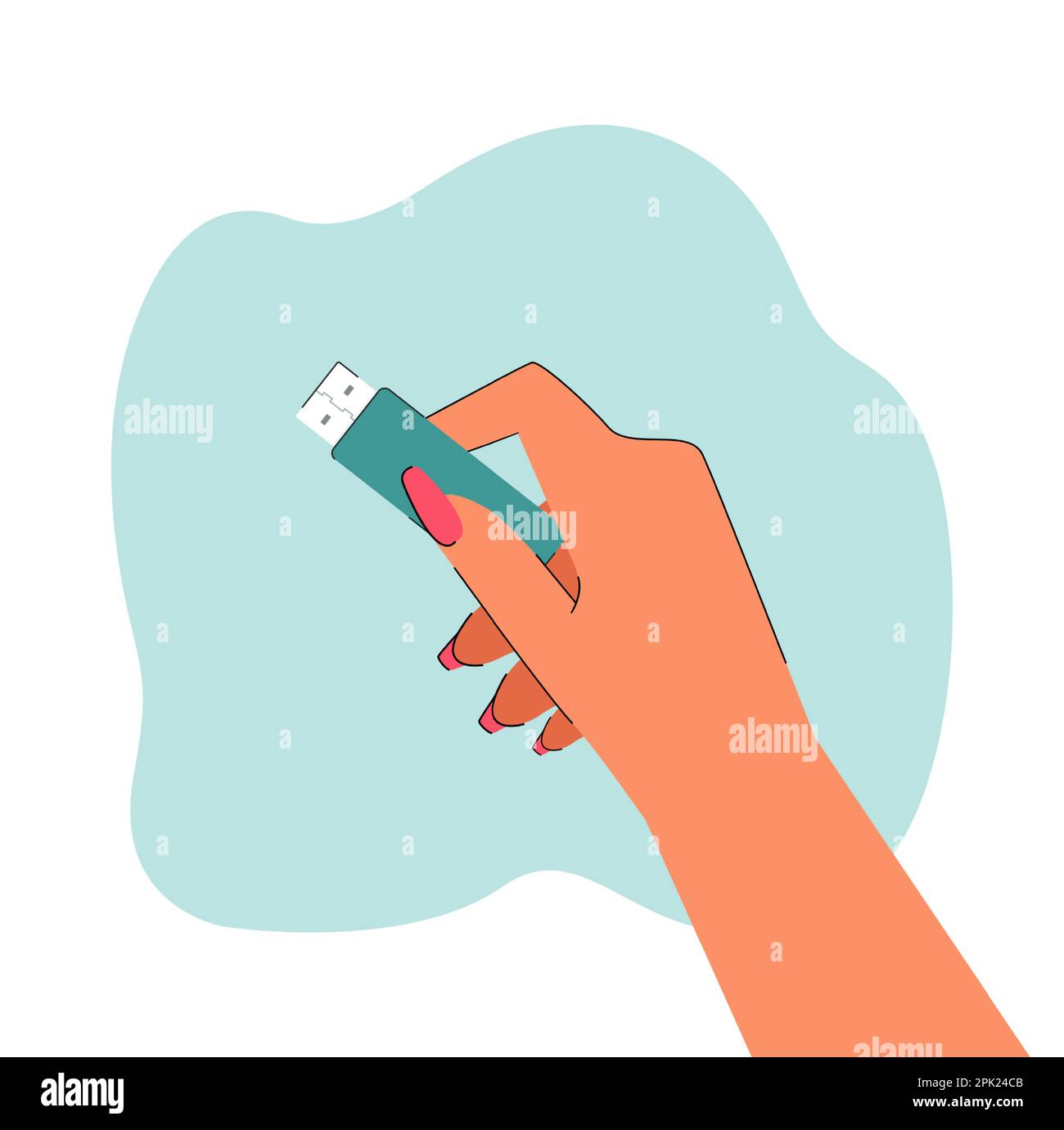 Female hand holding memory stick flat vector illustration Stock Vector Image & Art - Alamy