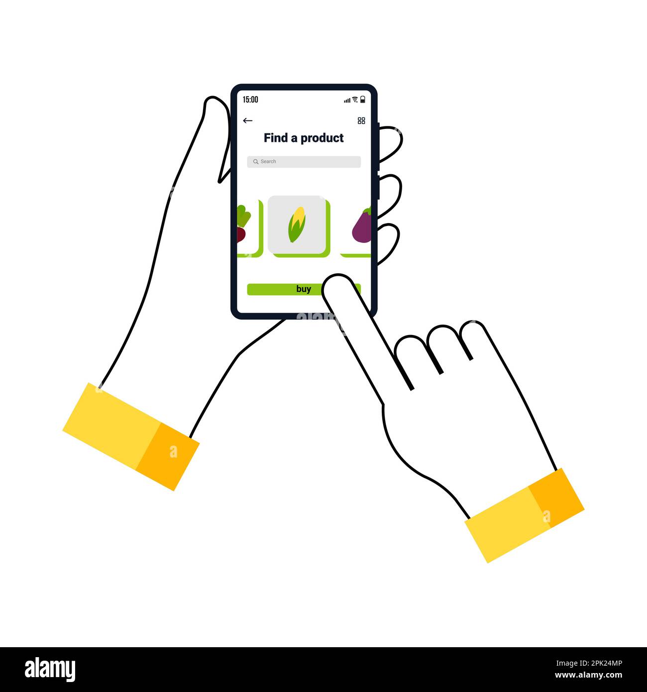 Online shopping, Food delivery. Icons to express, delivery Home. Hand ...